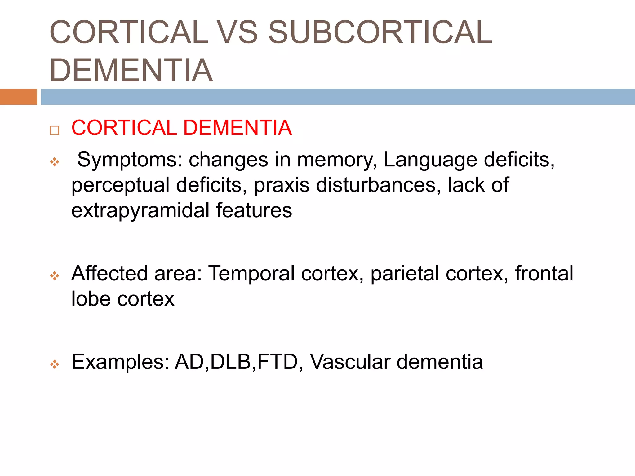Approach to Dementia | PPT