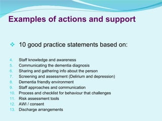 Supporting people with Dementia in the General Hospital | PPT | Brain ...