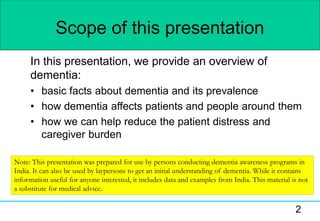 Dementia introduction slides by swapnakishore released cc-by-nc-sa | PDF