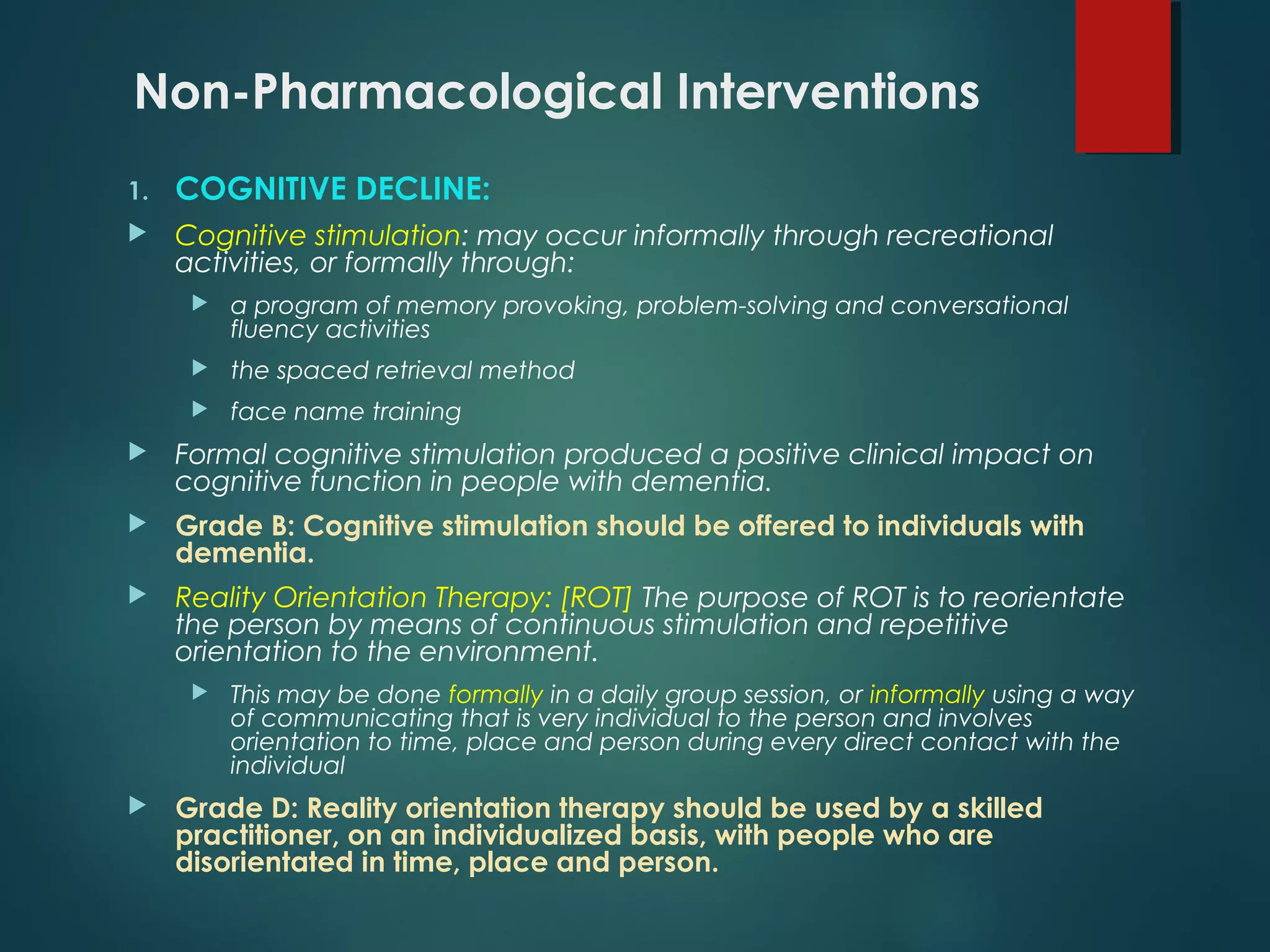 Guidelines for Management of Dementia | PPT