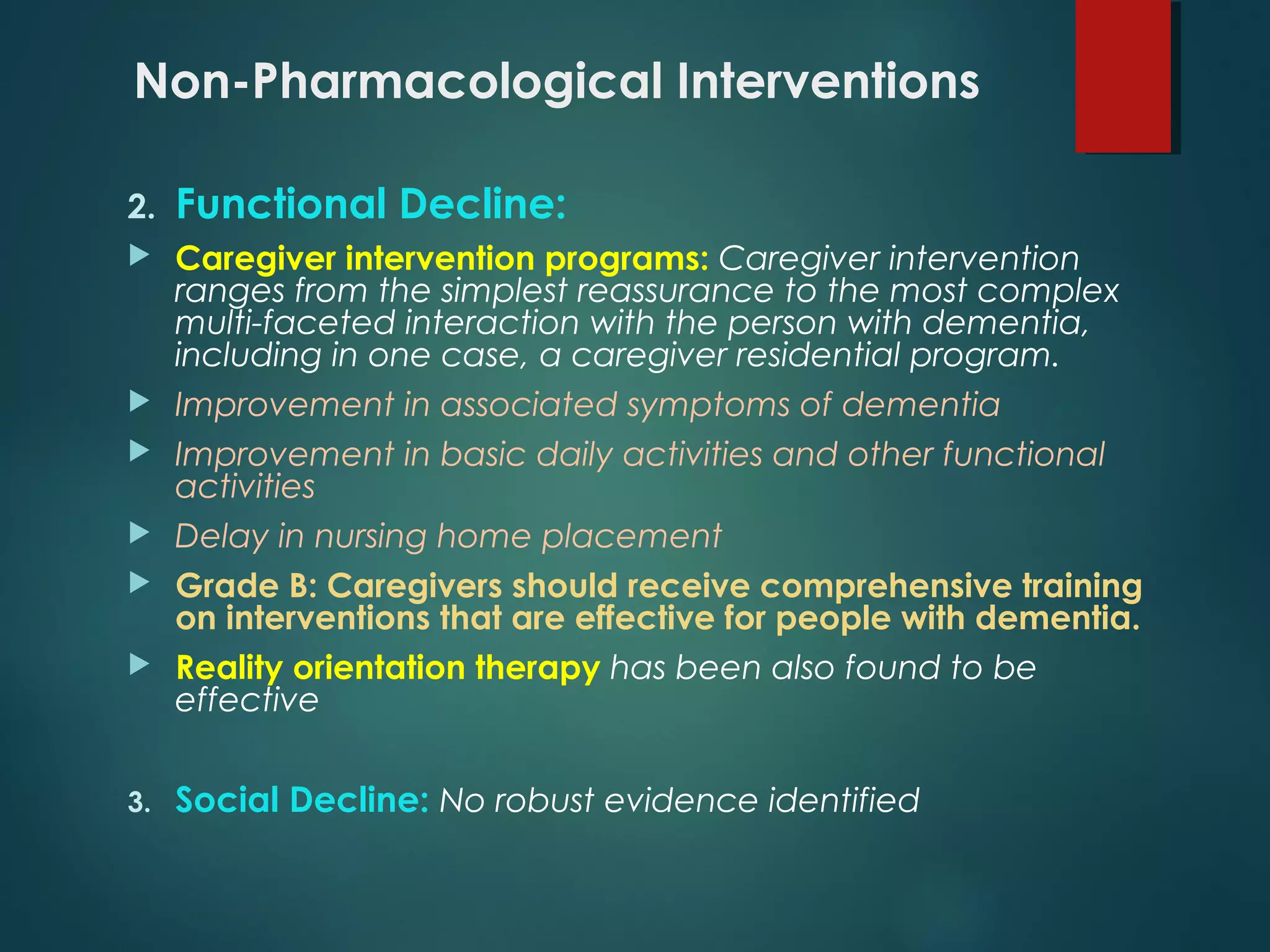 Guidelines for Management of Dementia | PPT