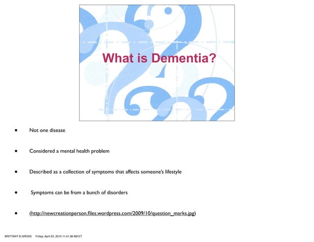 Dementia powerpoint | PDF | Brain and Nervous System Disorders ...