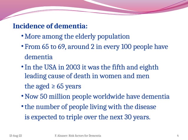 Dementia and its Risk Factors and prevention.pptx