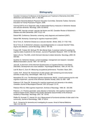 Dementia screening and Assessment | PDF