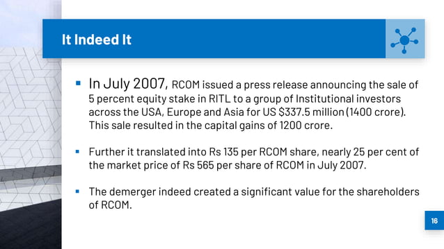 DEMERGER OF TOWER BUSINESS OF RCOM AND RTL INTO RITL | PPT