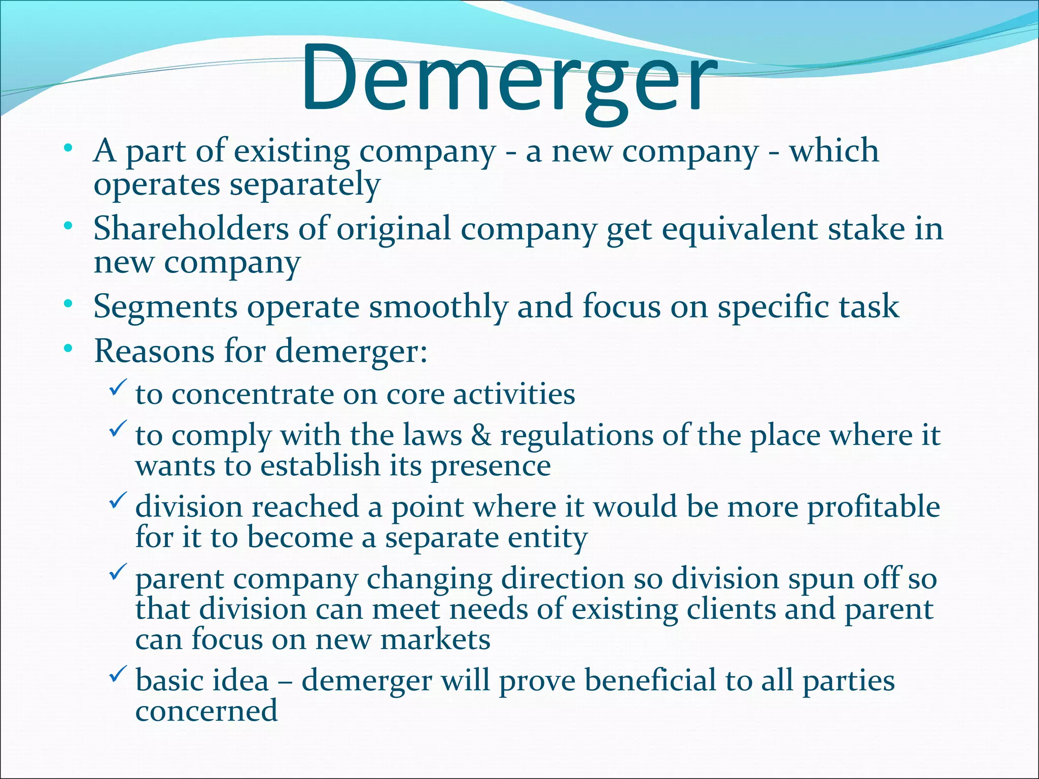 Demerger ppt | PPT