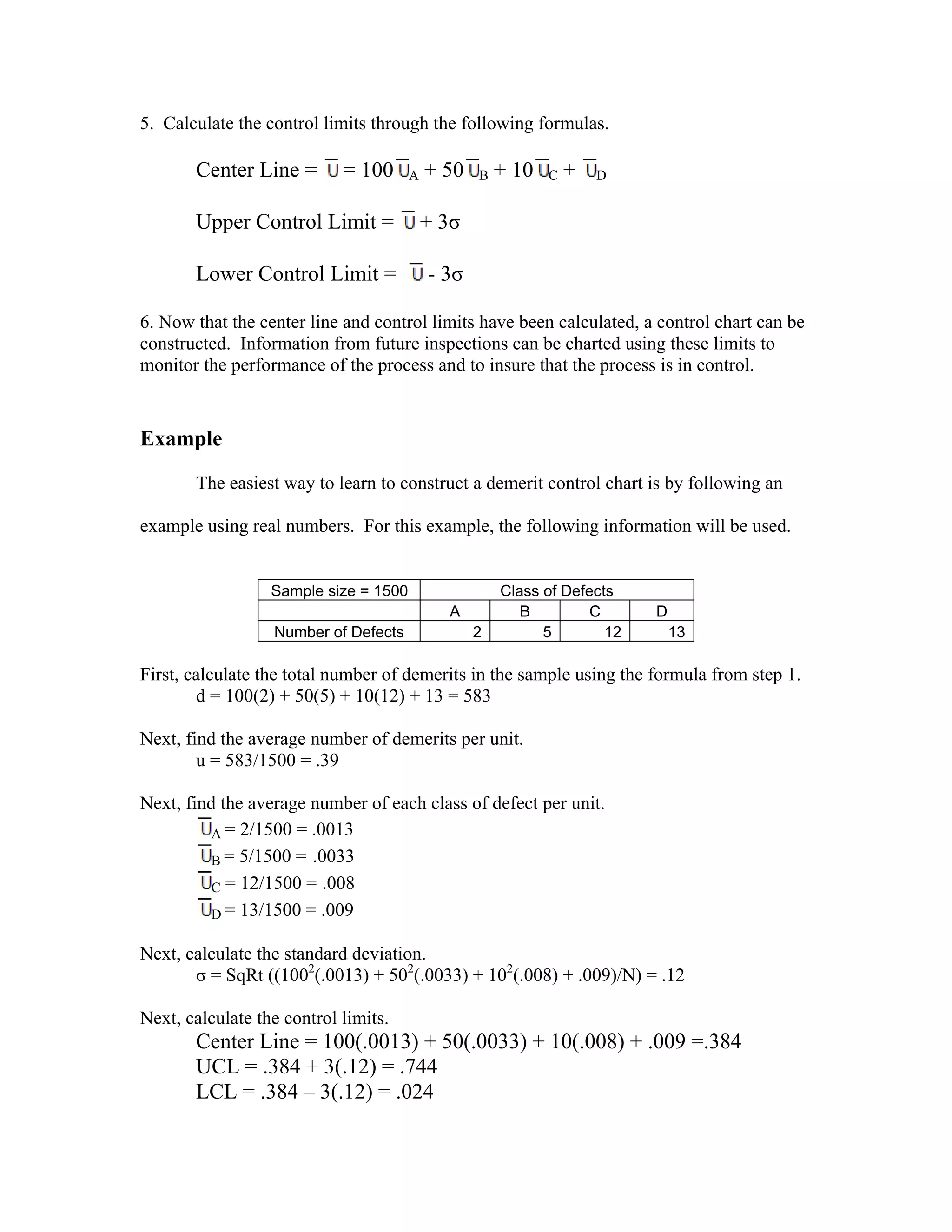 Demerit Control Charts | PDF