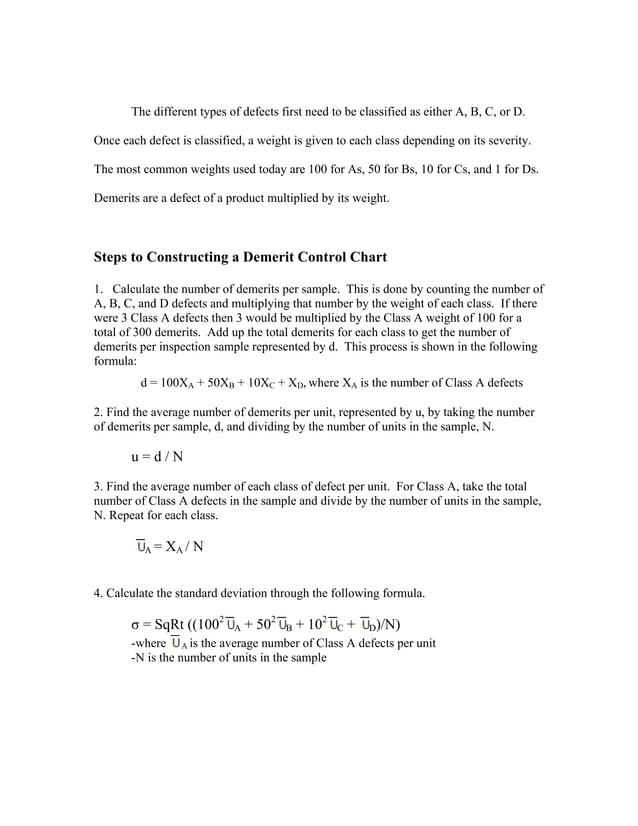 Demerit Control Charts | PDF | Business | Business and Finance