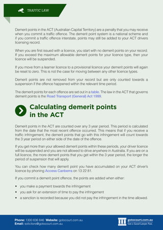 Demerit Points in the ACT | PDF | Legal Services Industry | Industries