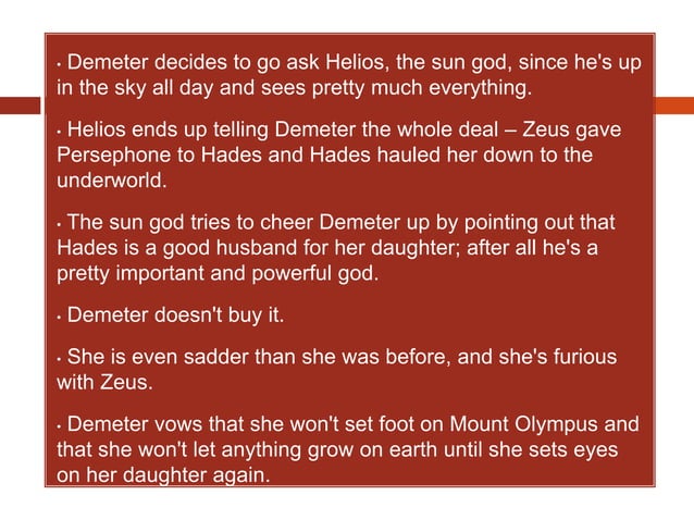 Demeter | PPTX | Death, Injury, or Military Conflict | Sensitive Topics