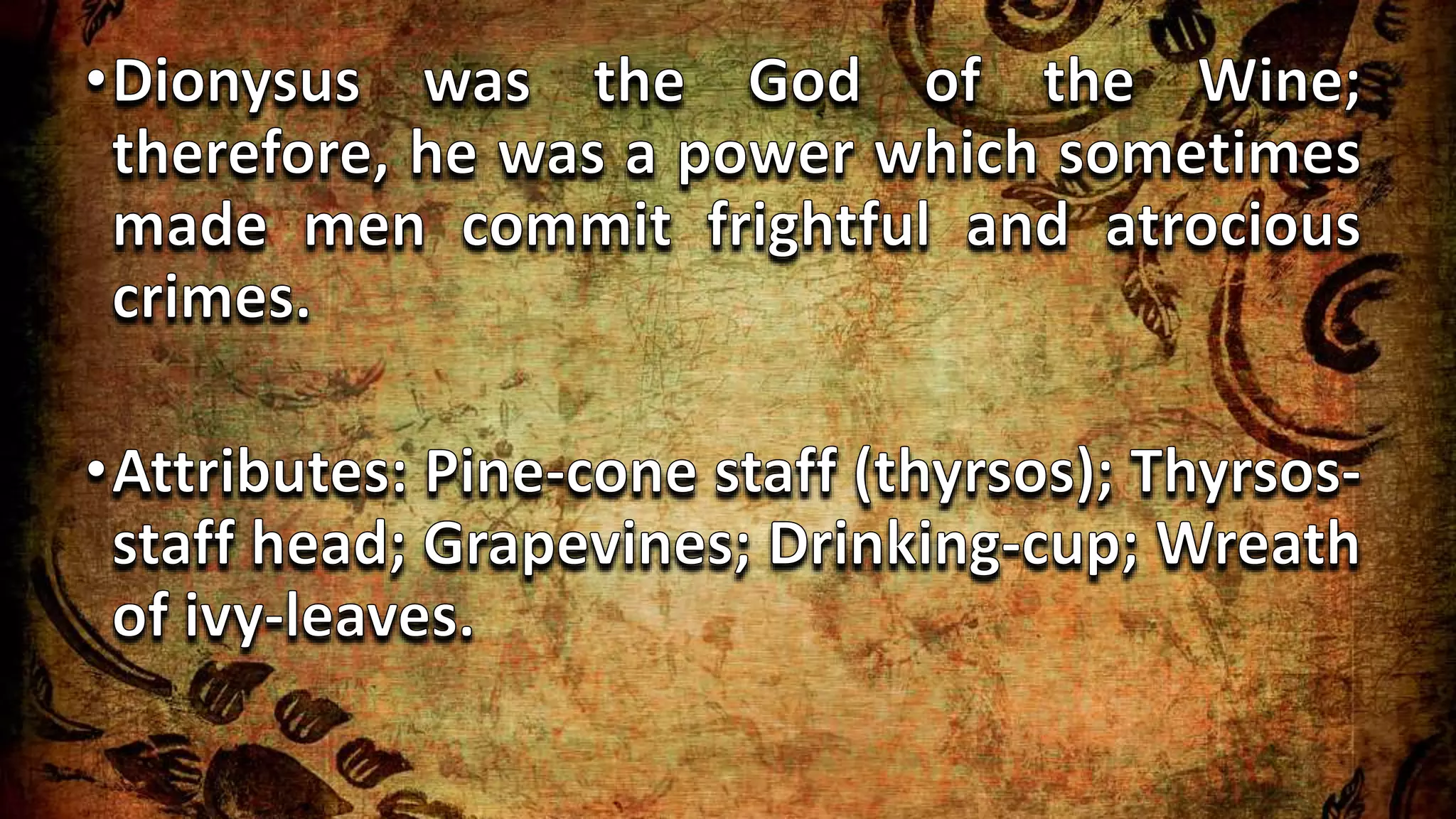 Two Great Gods of Earth: Demeter & Dionysus | PPTX