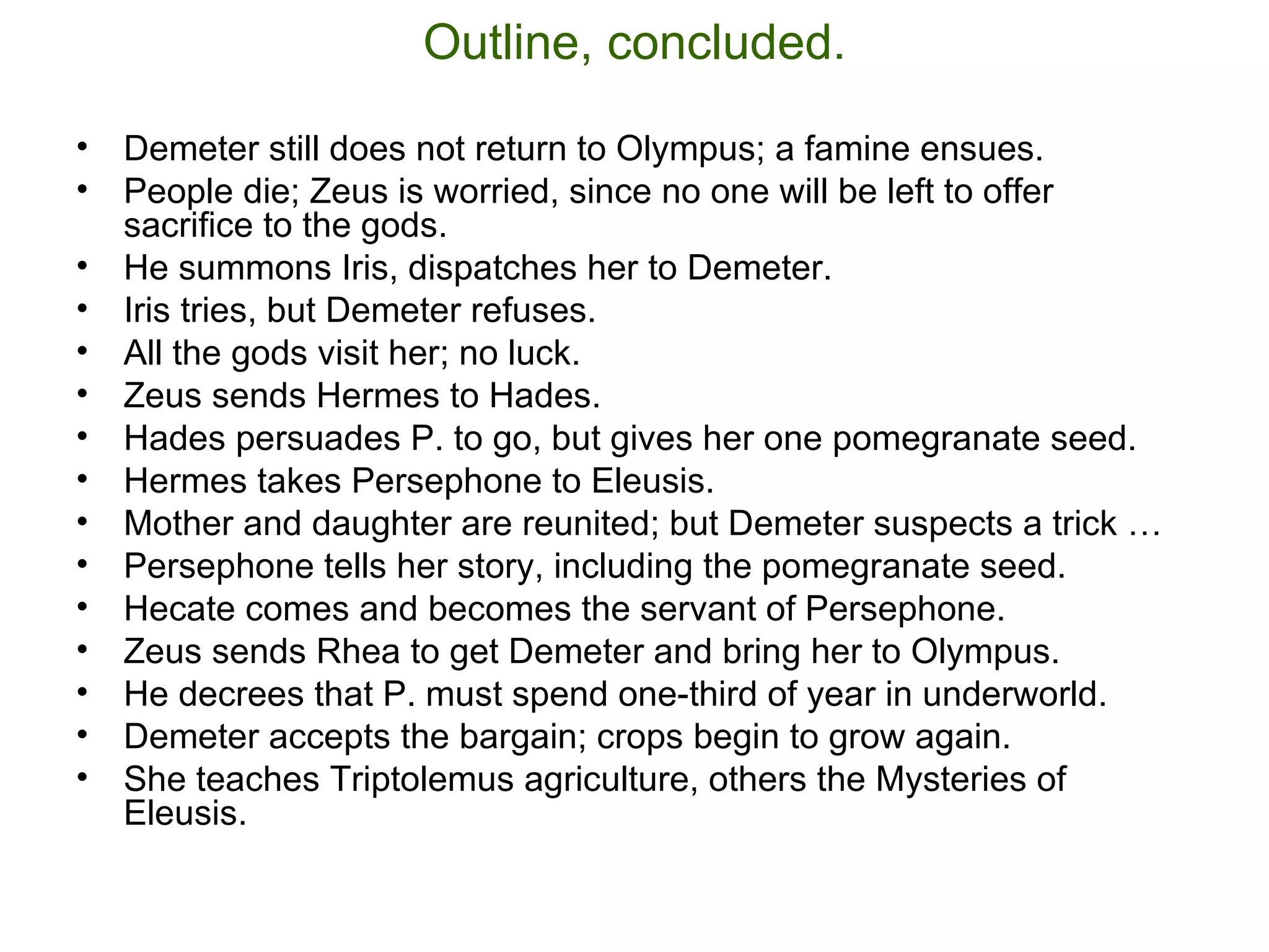 Demeter And Persephone (Kore) | PPT