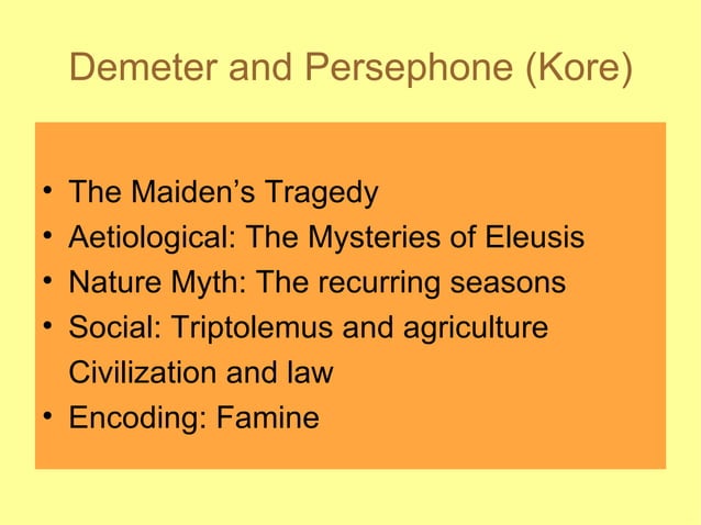 Demeter And Persephone (Kore) | PPT