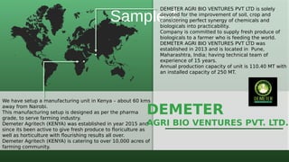 Demeter Agrio Bio Ventures Private limited | PDF
