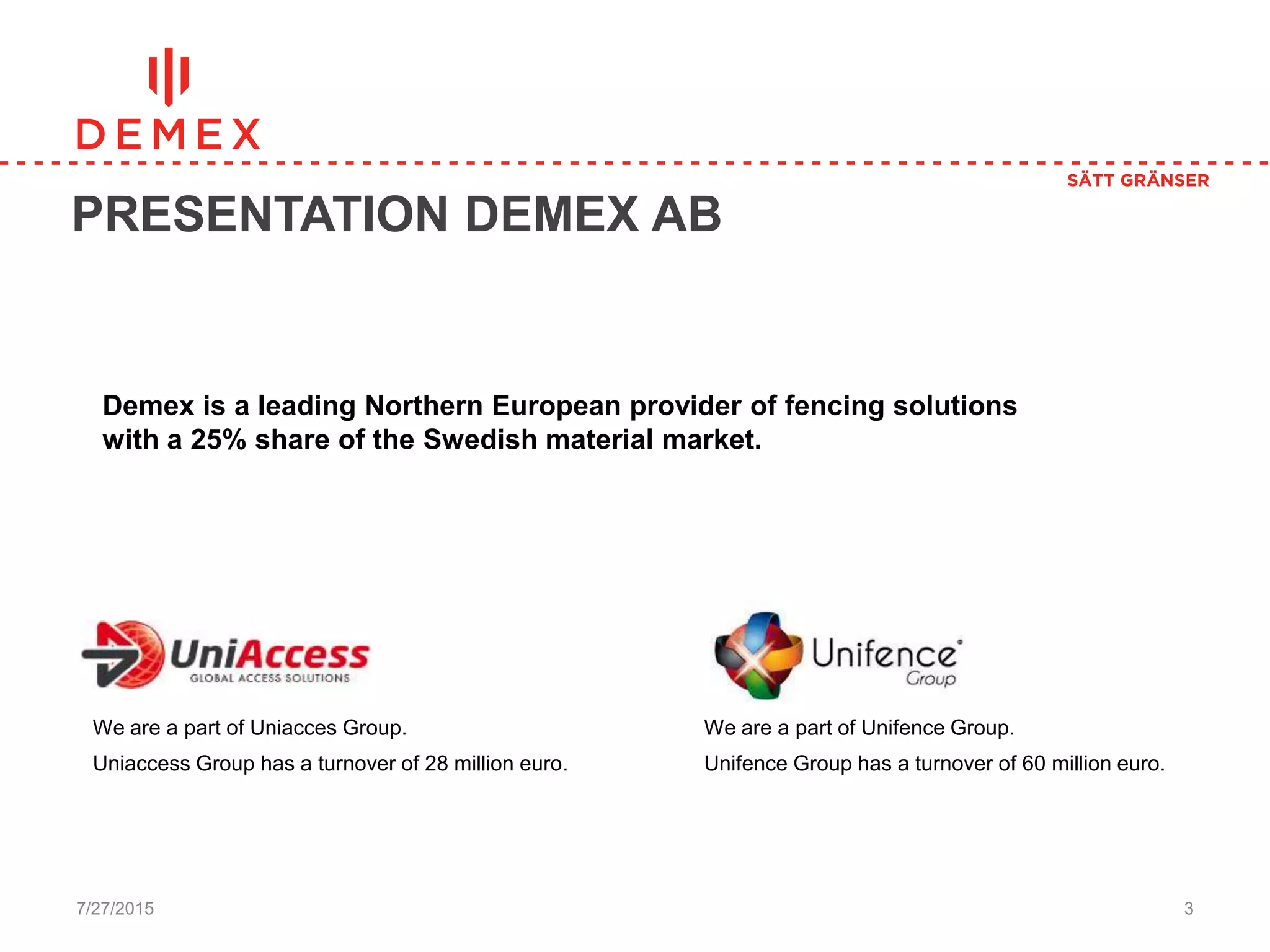 Demex Presentation of Company | PPTX