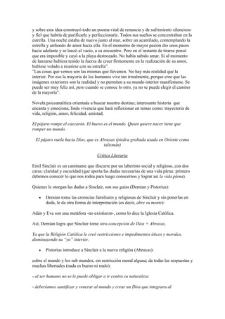 resumen del libro demian | DOC