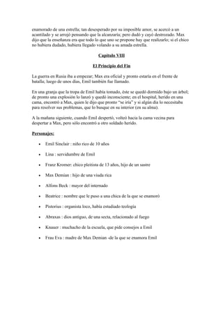 resumen del libro demian | DOC