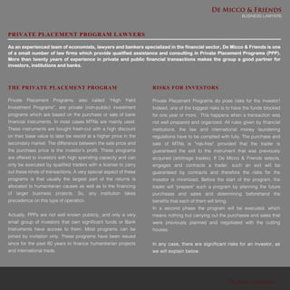 Private Placement Program lawyers & attorneys | PDF