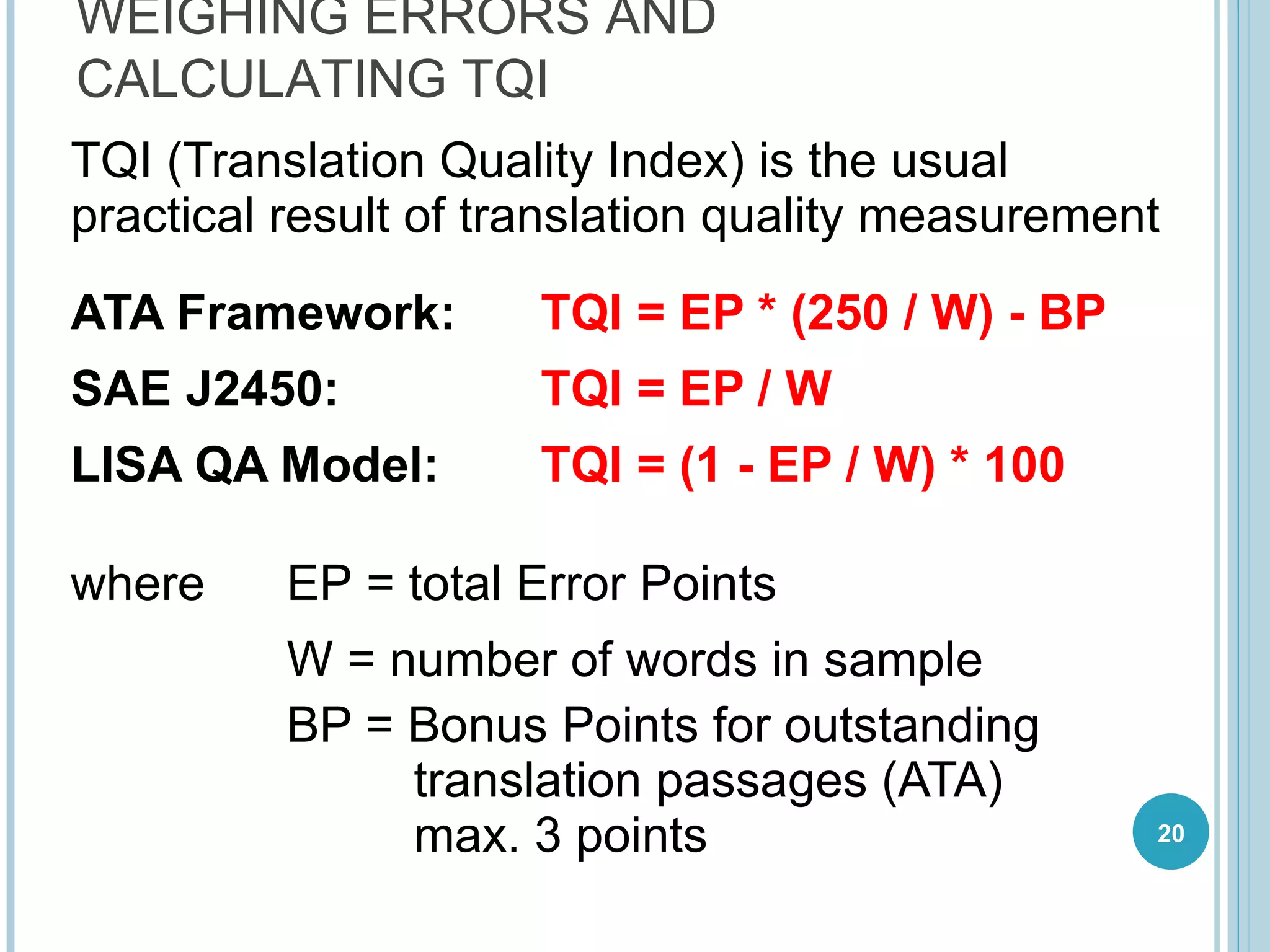 Translation quality assessment redefined | PPT