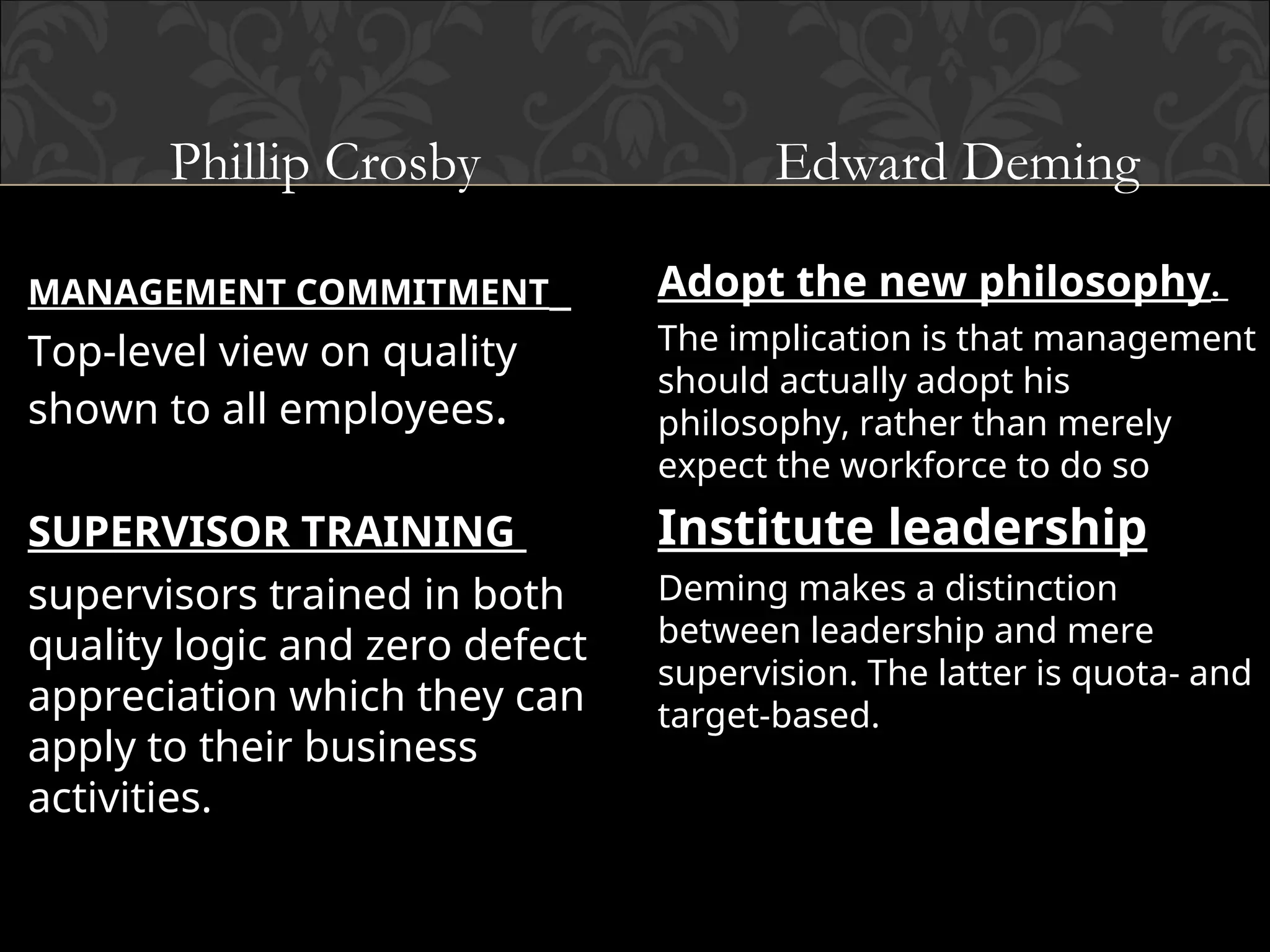 deming - crossby for the quality theories .ppt