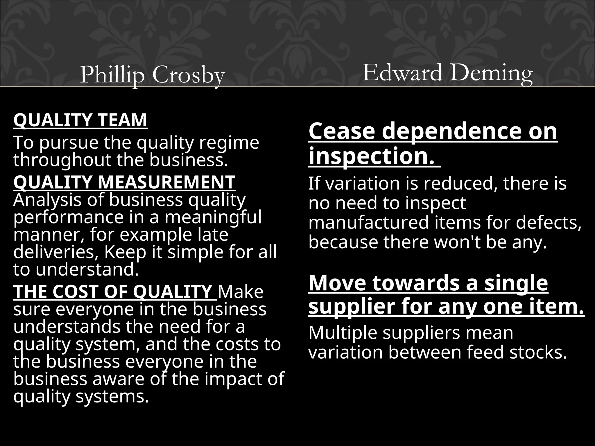 deming - crossby for the quality theories .ppt