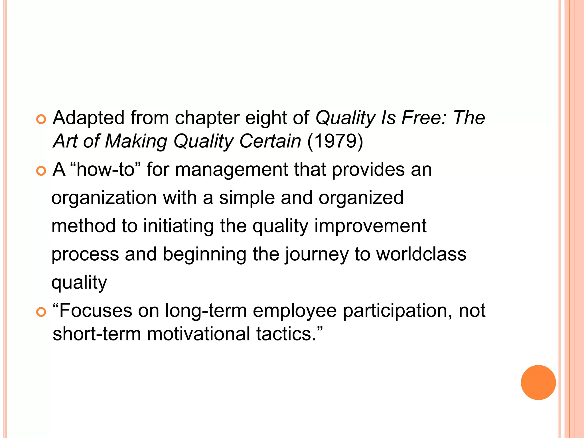 Deming, Crosby, Juran quality improvement principles. | PPT