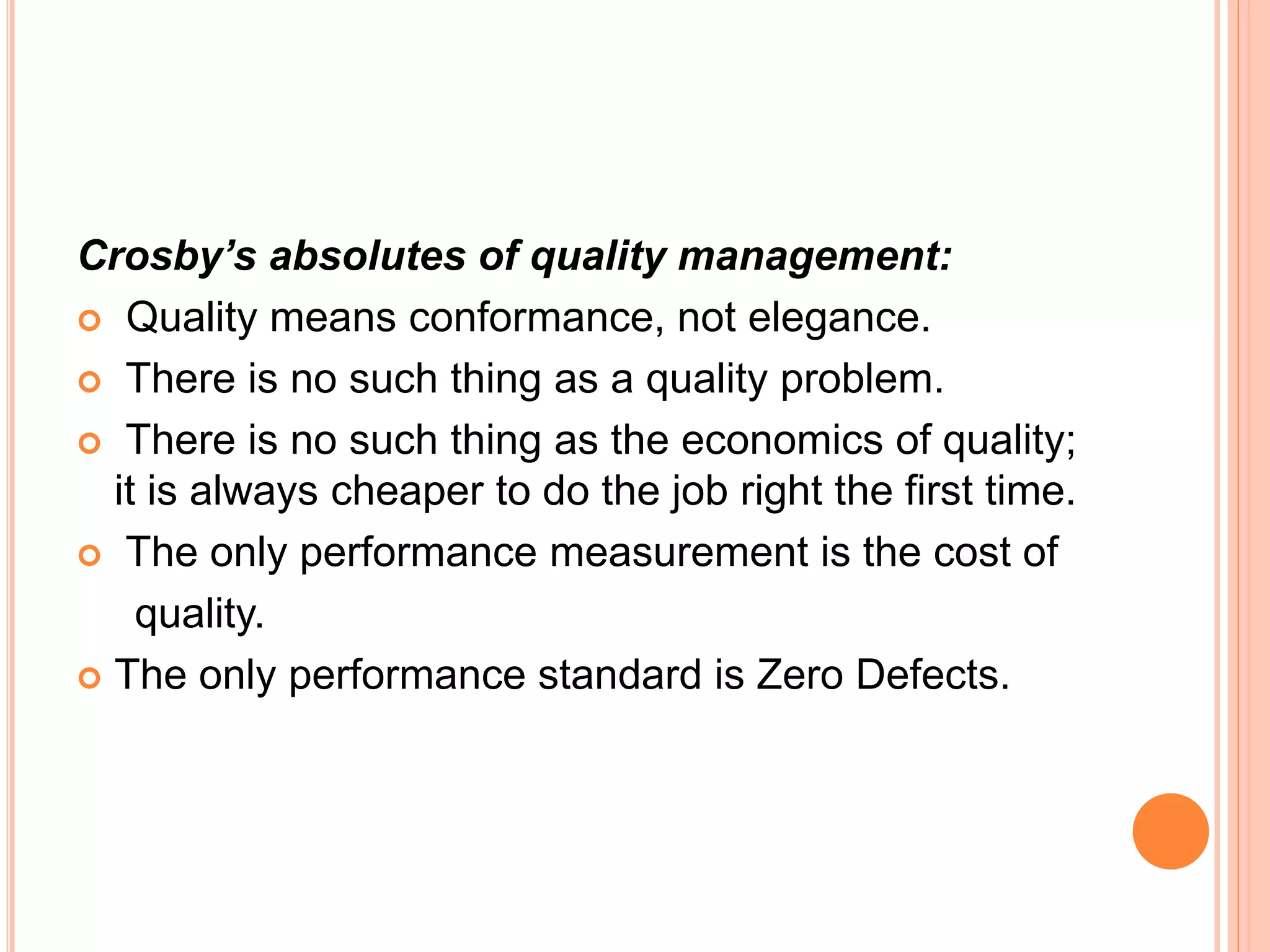 Deming, Crosby, Juran quality improvement principles. | PPT