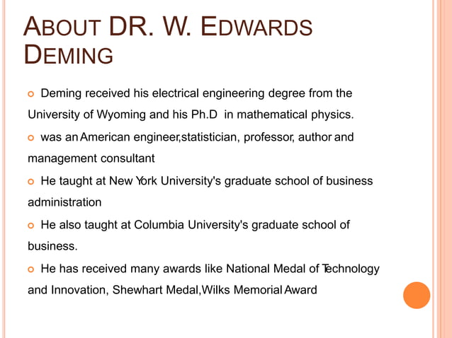 Deming, Crosby, Juran quality improvement principles. | PPT