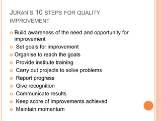 Deming, Crosby, Juran quality improvement principles. | PPTX