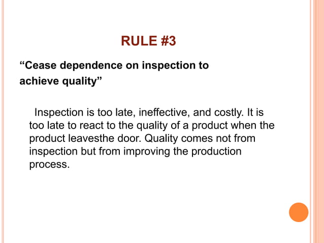 Deming, Crosby, Juran quality improvement principles. | PPT