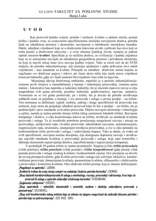 Demingov koncept sistema kvaliteta uprevljanje kvalitetom | DOC