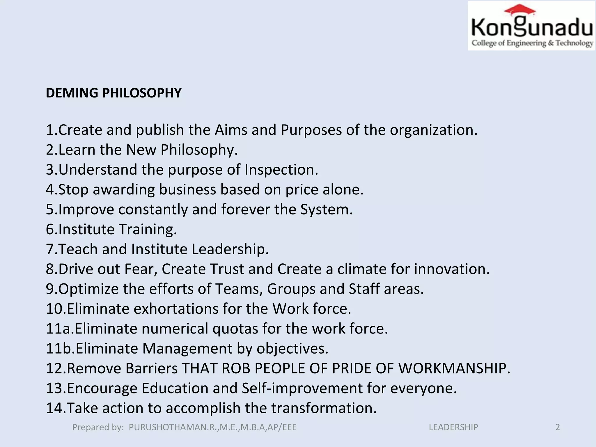 Deming philosophy | PPT