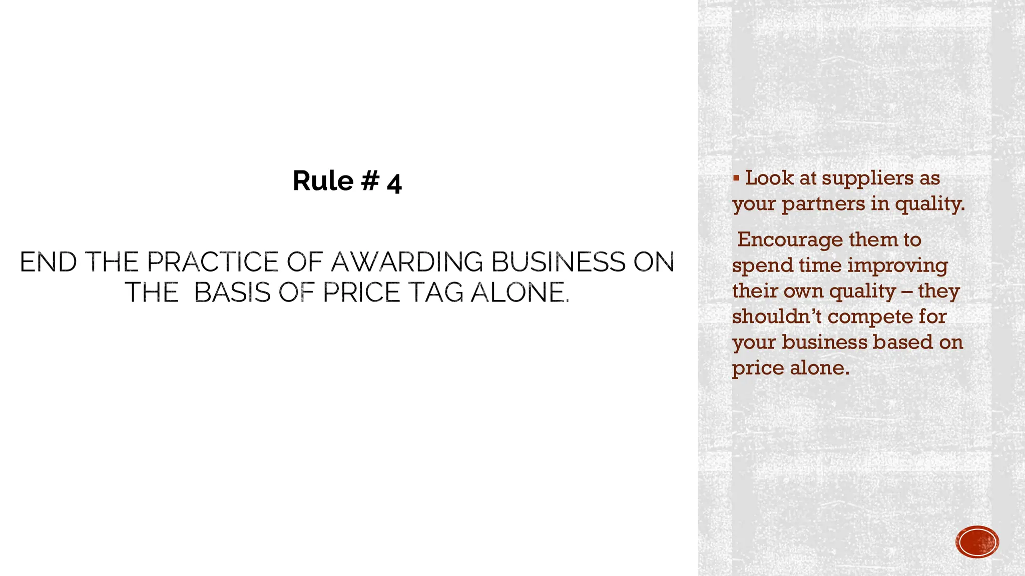 Deming Philosophy definitions and rules. | PPT