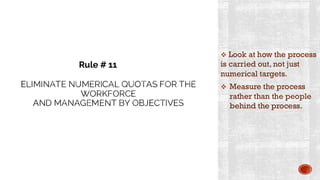 Deming Philosophy definitions and rules. | PDF