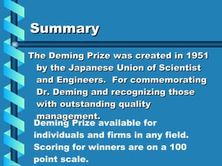 Deming Prize | PPT