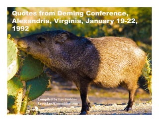 W. Edwards Deming Quotations from 1992 Conference | PDF
