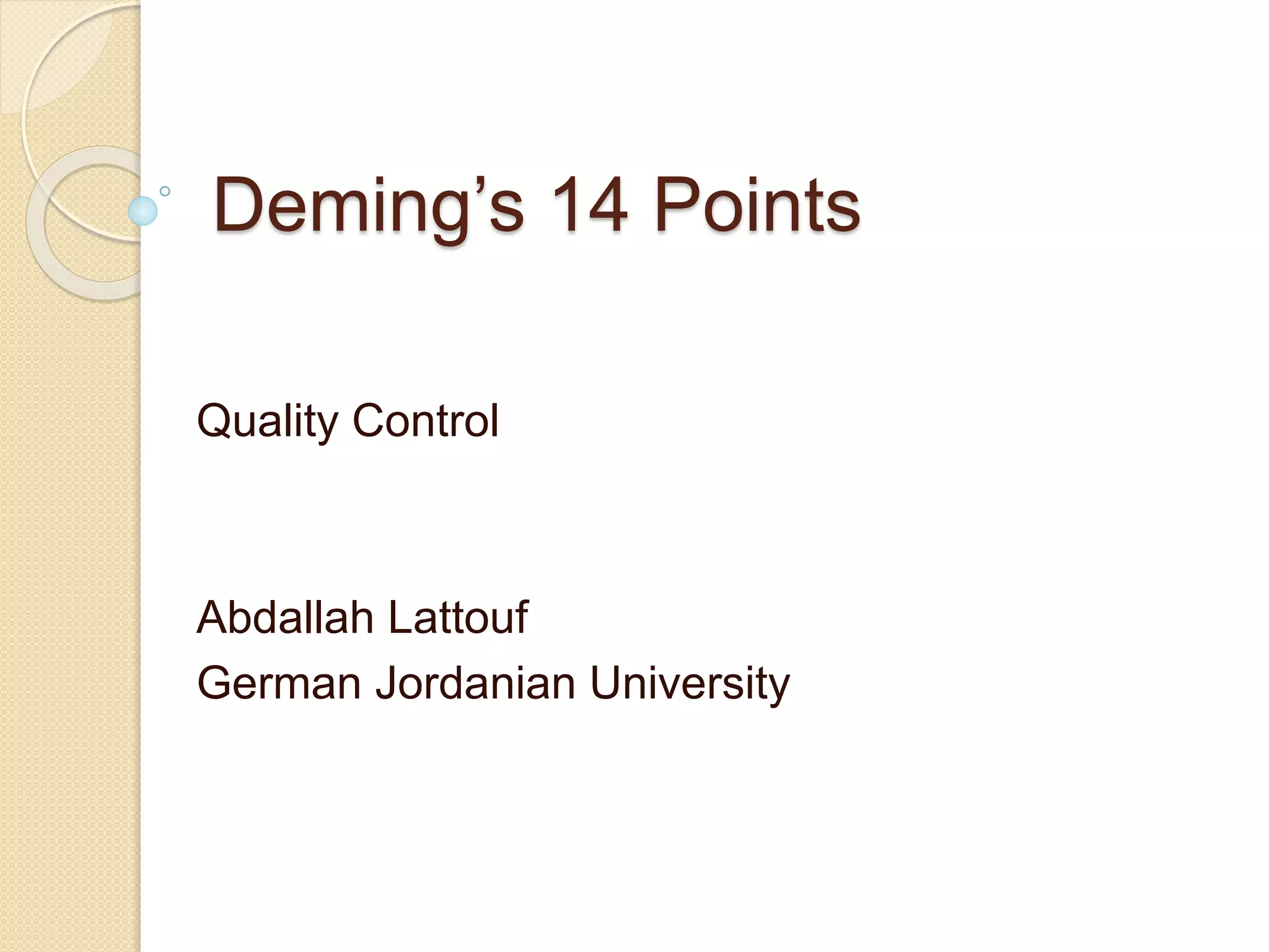 Deming’s 14 points | PPTX