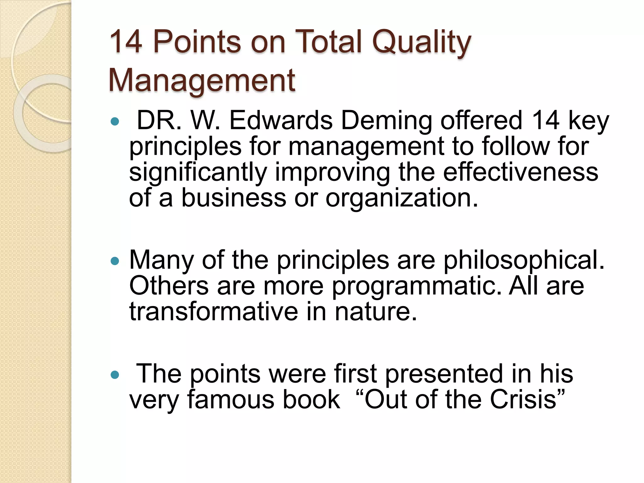 Deming’s 14 points | PPTX