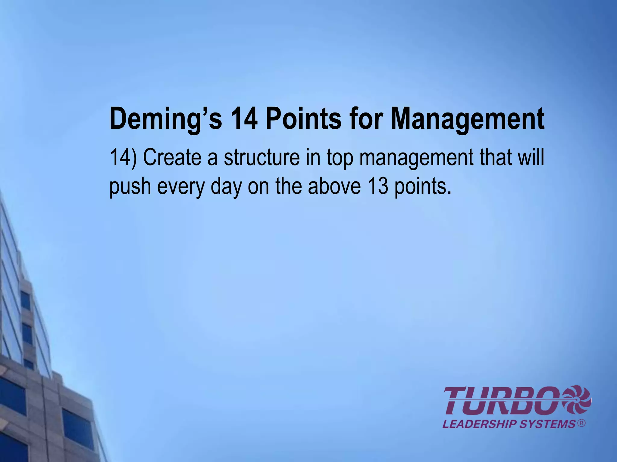 Deming’s 14 Points for Management | PDF