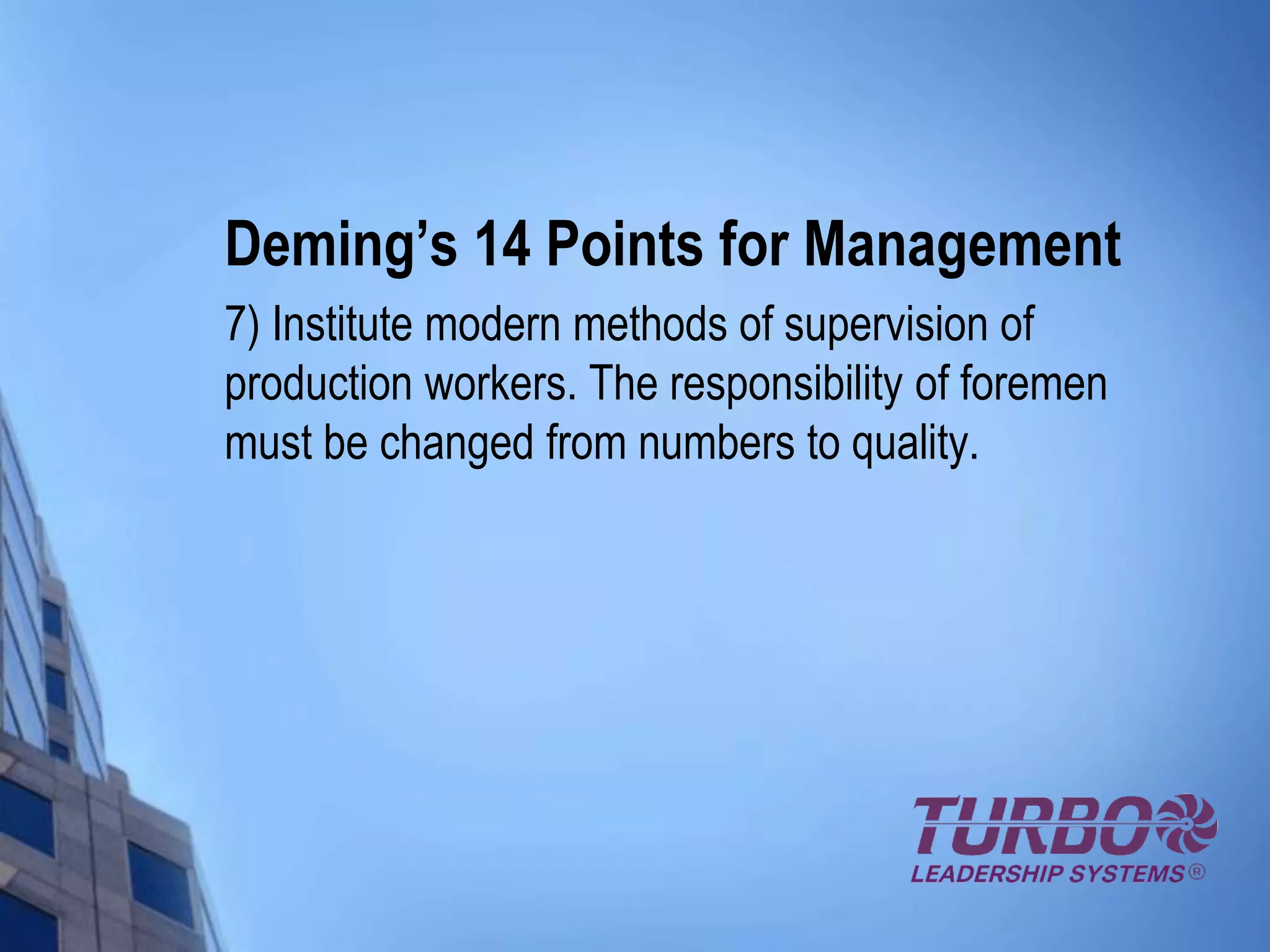Deming’s 14 Points for Management | PDF