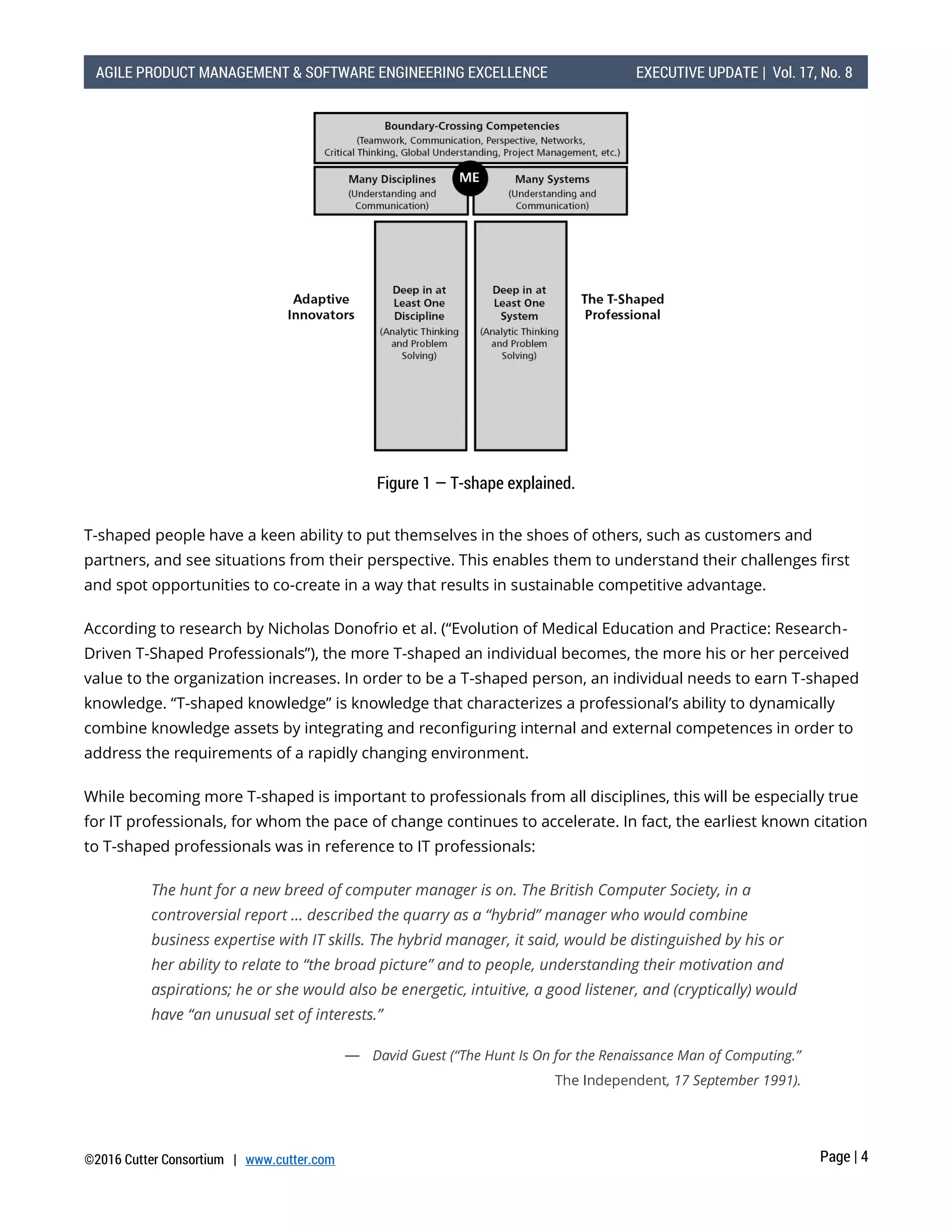 T-Shaped: The New Breed of IT Professional | PDF