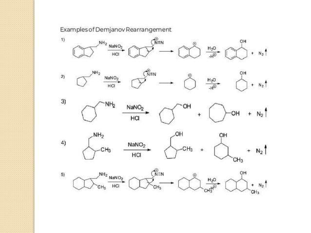 Demjanov rearrangement | PPTX | Chemistry | Science