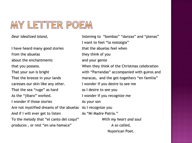 Writing New Types of Poetry in the Classroom: Exploring The letter poem ...