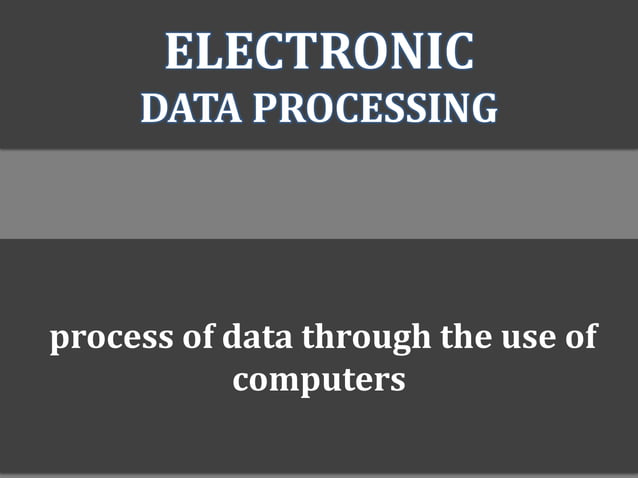 Data processing cycle | PPTX | Computing | Technology & Computing
