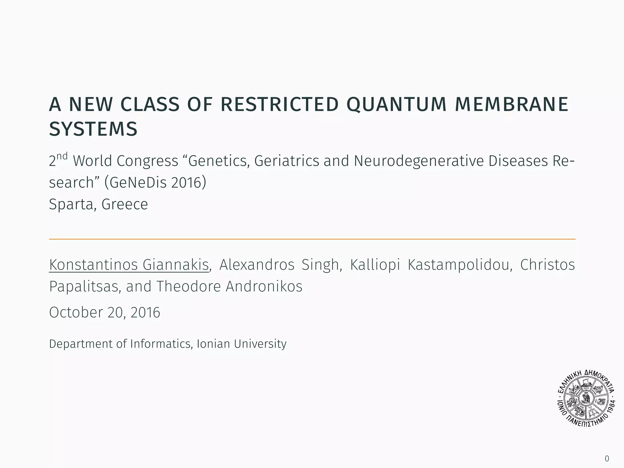 A new class of restricted quantum membrane systems | PPT