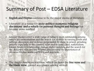 Literature after EDSA revolution | PPTX
