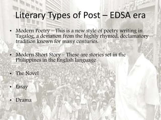 Literature after EDSA revolution | PPTX