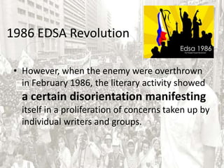Literature after EDSA revolution | PPTX