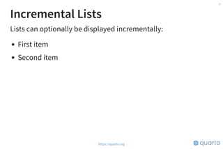 Quarto Presentations with Reveal.js