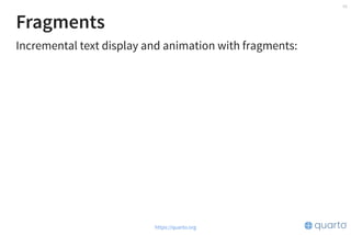 Quarto Presentations with Reveal.js
